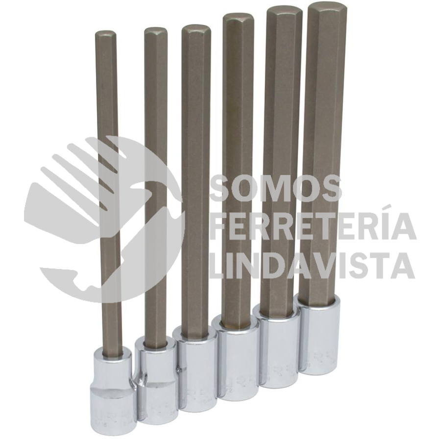 54416L JUEGO DE DADOS CON PUNTA HEXAGONAL EXTRA LARGA CUADRO DE 1/2", EN PULGADAS, 6 PIEZAS ...