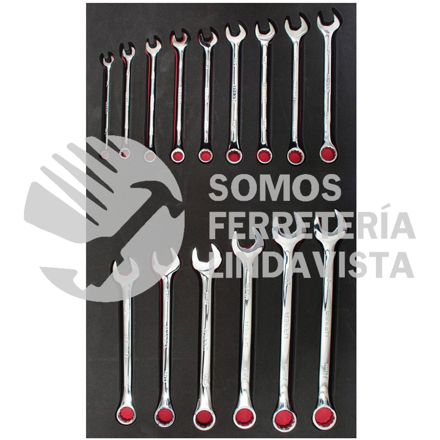 CH304 JUEGO DE 15 LLAVES COMBINADAS PULIDO ESPEJO METRICAS URREA - Ferreteria Lindavista