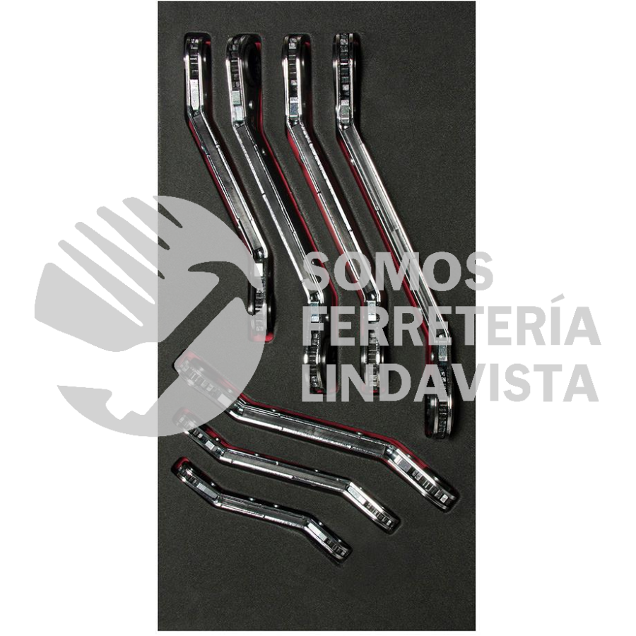 CH113 JUEGO DE 7 LLAVES DE MATRACA ACODADAS METRICAS URREA - Ferreteria Lindavista