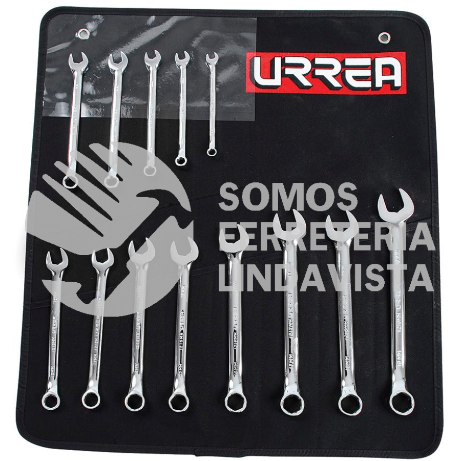 1200HM JUEGO DE 9 LLAVES COMBINADAS PULIDO ESPEJO METRICAS, 12 PUNTAS URREA - Ferreteria Lindavista