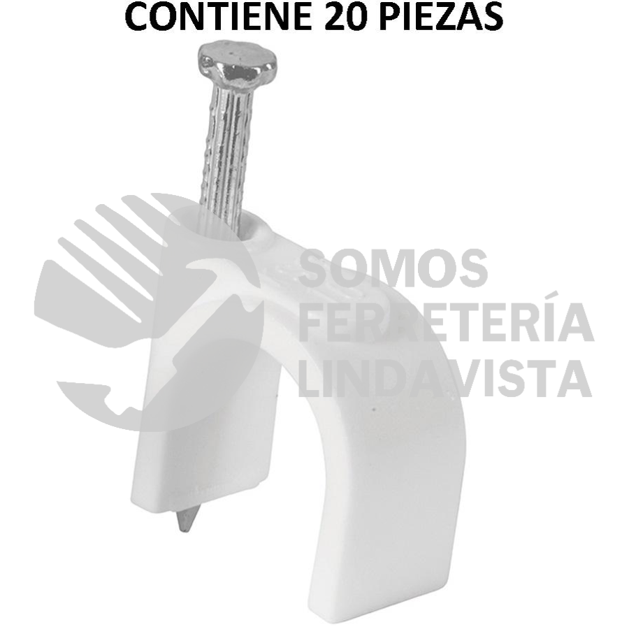 48276 GCU-16B BOLSA CON 20 GRAPAS BLANCAS DE 16 MM PARA CABLE REDONDO ...