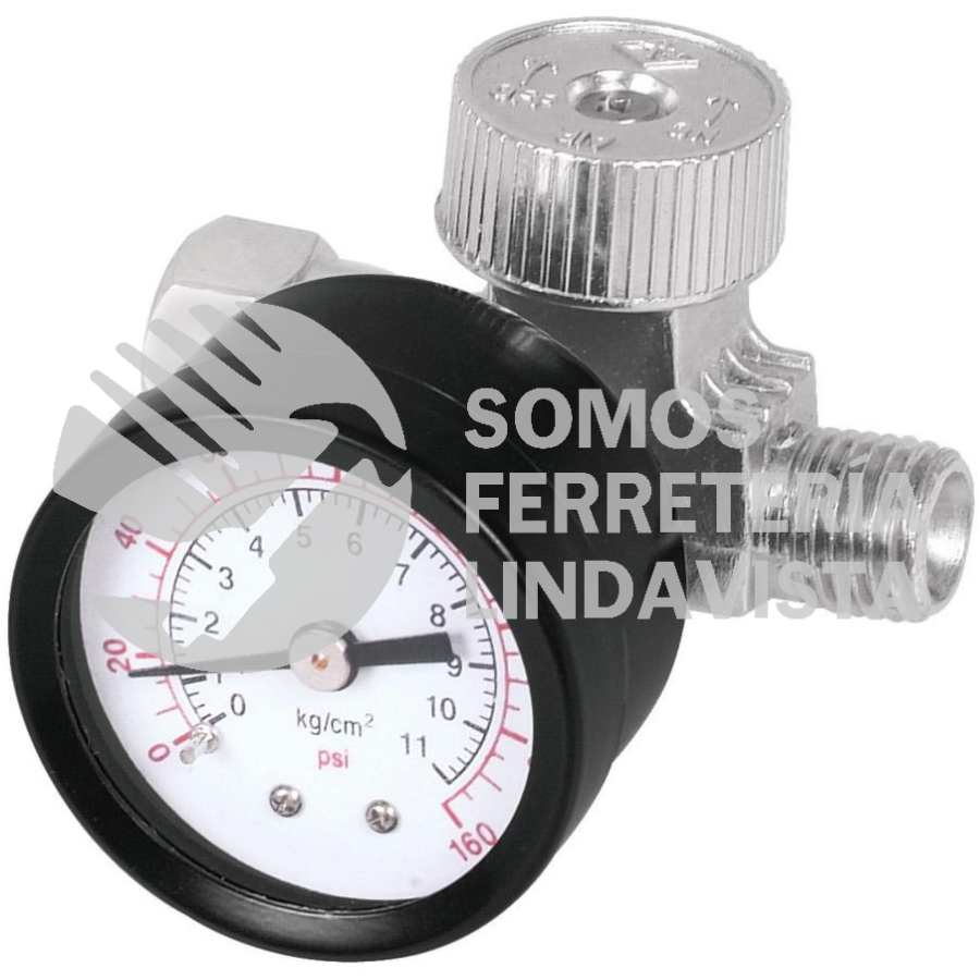 19239 REGU-1/4 REGULADOR DE AIRE CON MANOMETRO CUERDA 1/4 NPT TRUPER - Ferreteria Lindavista