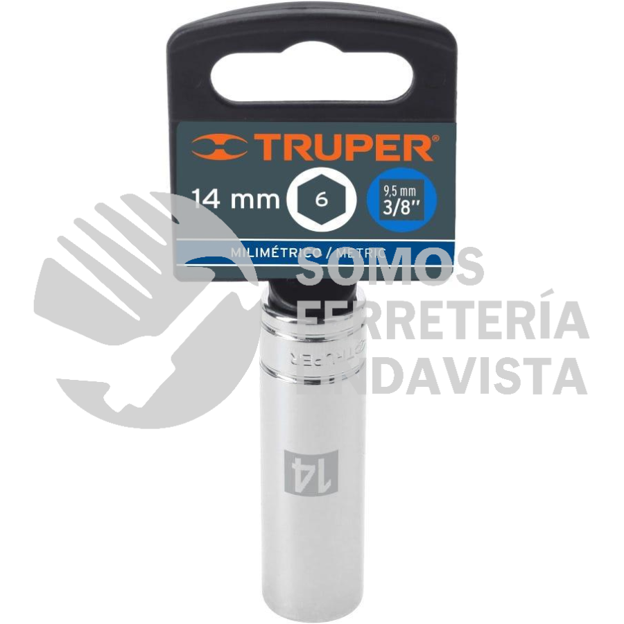 13774 D-3814-HM-L DADO LARGO DE 14 MM 6 PUNTAS CUADRO 3/8" TRUPER ...