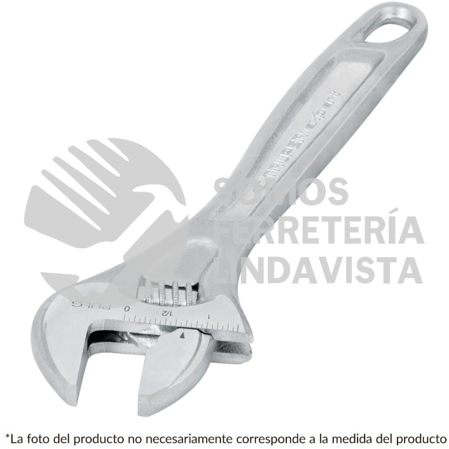 15505 PET-6C LLAVE AJUSTABLE (PERICO) 6" PROFESIONAL CROMADA TRUPER ...