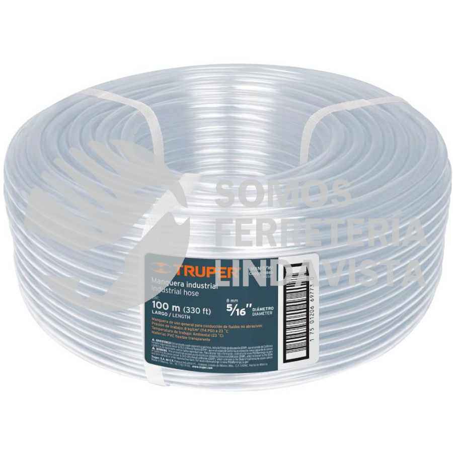19866 MAN-5/16I METRO DE MANGUERA 5/16" INDUSTRIAL EN ROLLO DE 100 M ...