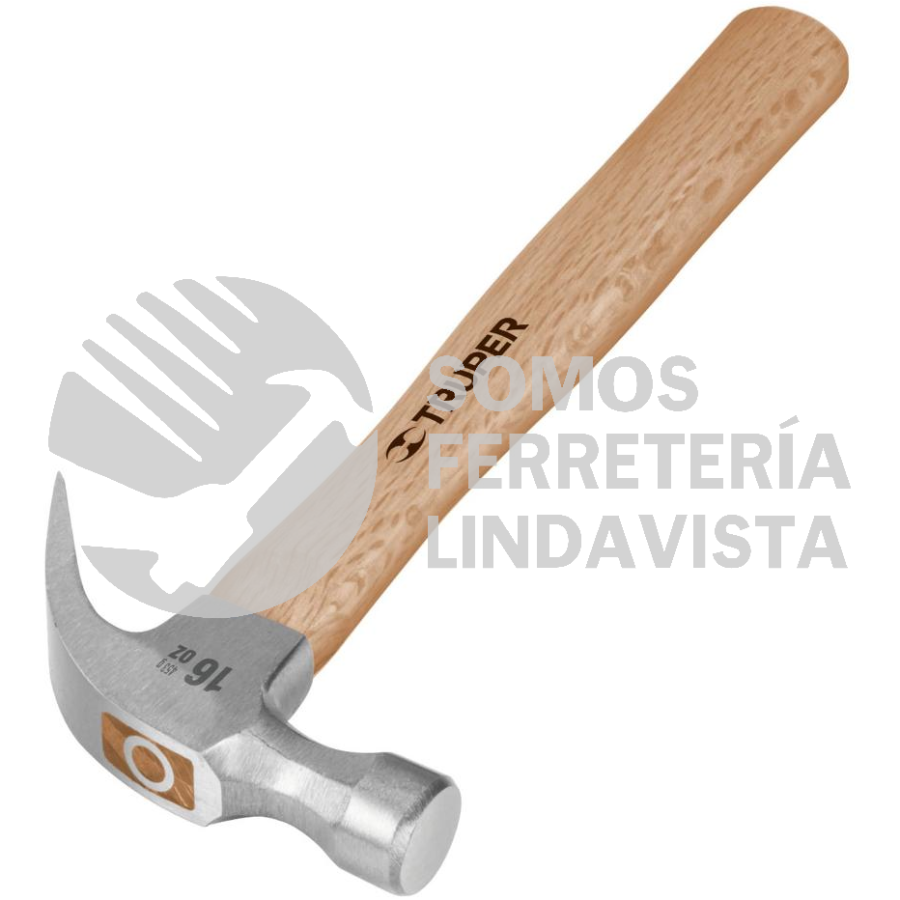 16752 MA-16 MARTILLO PULIDO 16 OZ UÑA CURVA MANGO MADERA TRUPER ...
