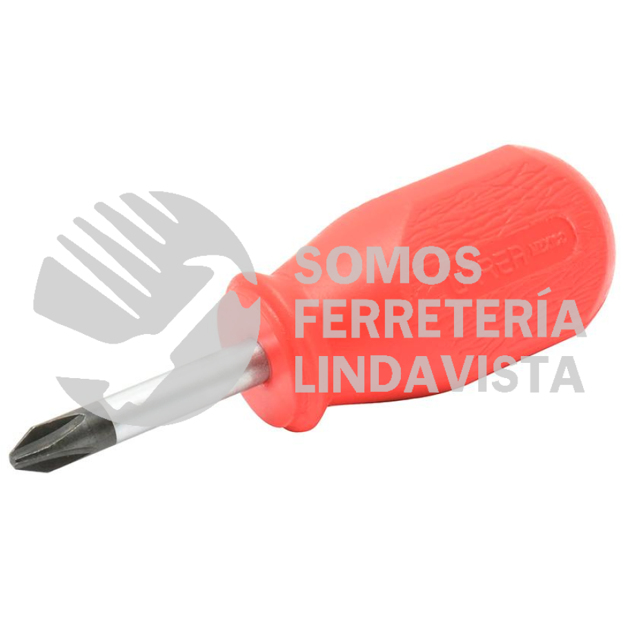 9671R DESTORNILLADOR CON MANGO ROJO, PUNTA PHILLIPS TIPO TROMPO BARRA REDONDA #2 X 1-3/8" URREA ...