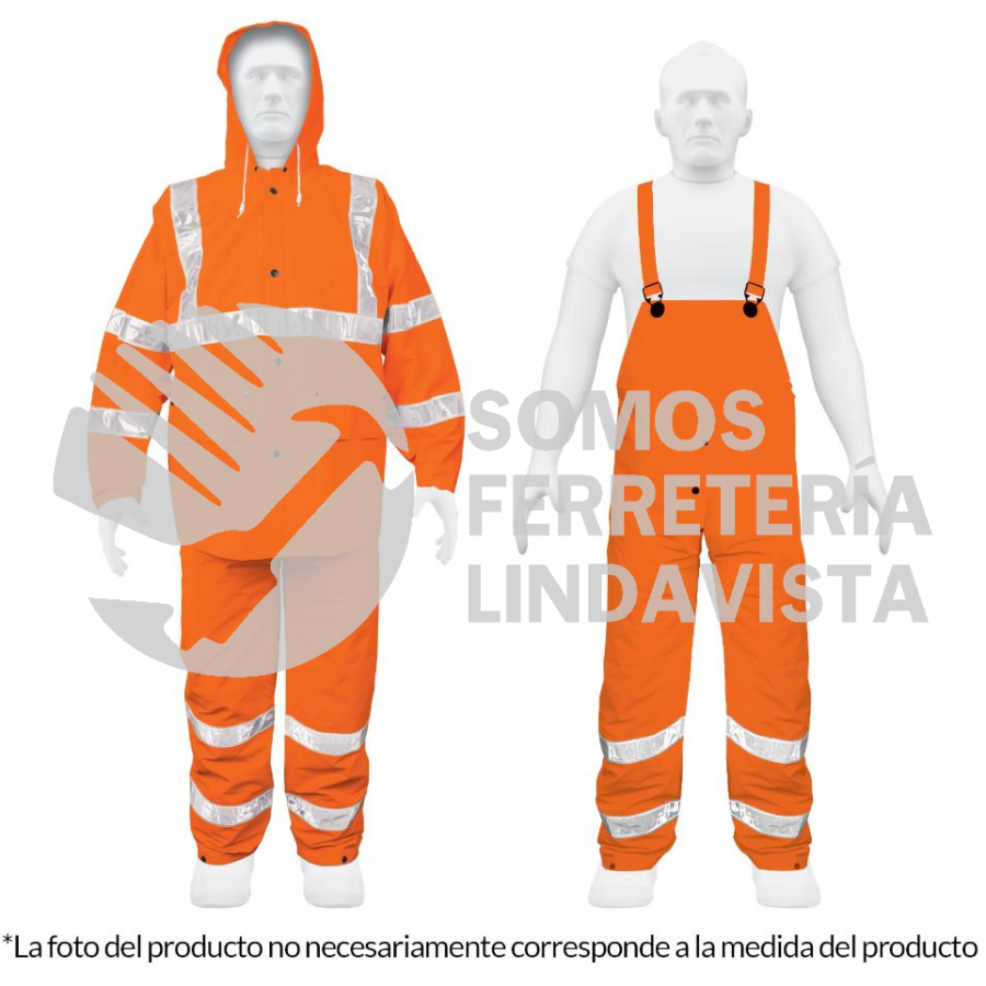 17409 TRA-NAR-L CONJUNTO IMPERMEABLE DOBLE CAPA NARANJA CON REFLEJANTE ...