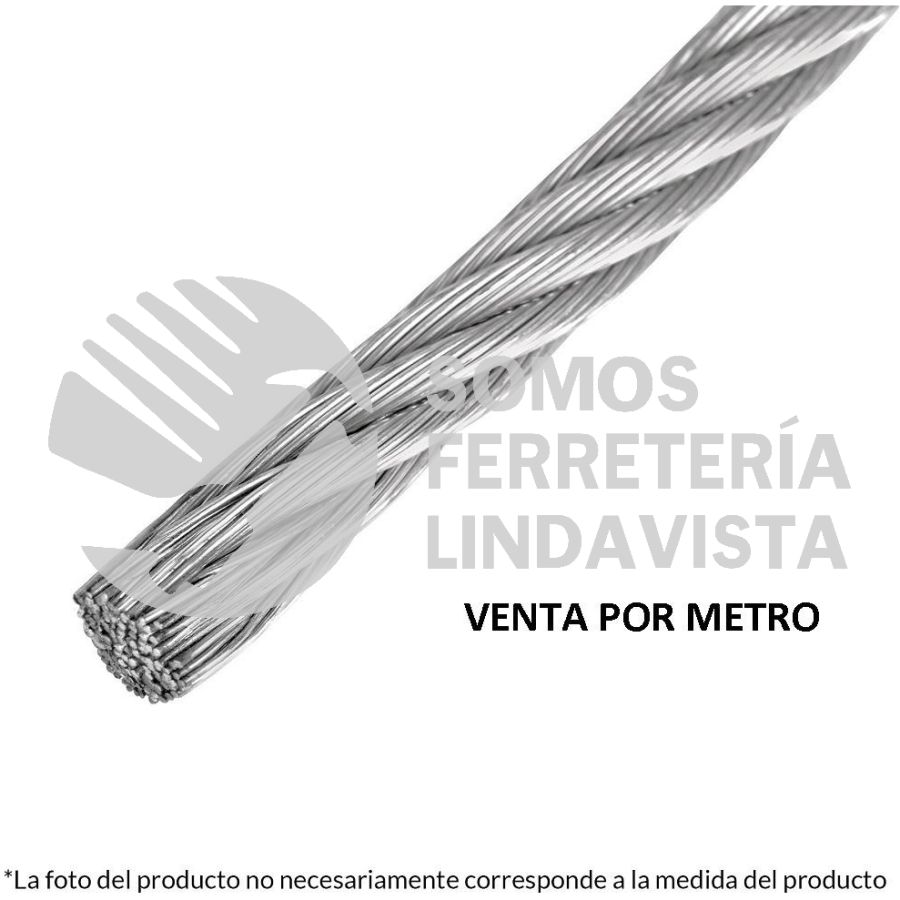 44214 CAB-3/32F METRO DE CABLE FLEXIBLE 3/32" DE ACERO 7X19 HILOS 75 M ...