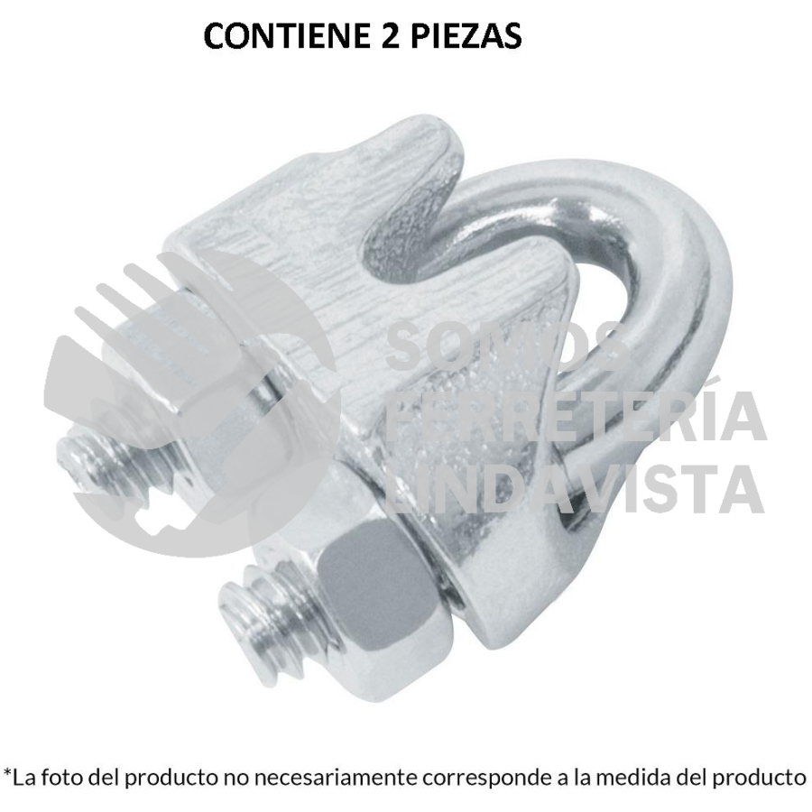 44084 NUDO-1/4 BLISTER CON 2 NUDOS (PERROS) DE HIERRO PARA CABLE DE 1/4" FIERO - Ferreteria ...