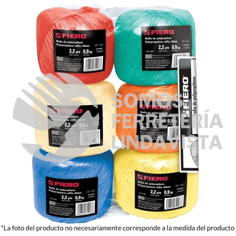 45033 RAF-250C ROLLO DE RAFIA DE 230 M COLORES SURTIDOS CALIBRE 2.2 G/M ...