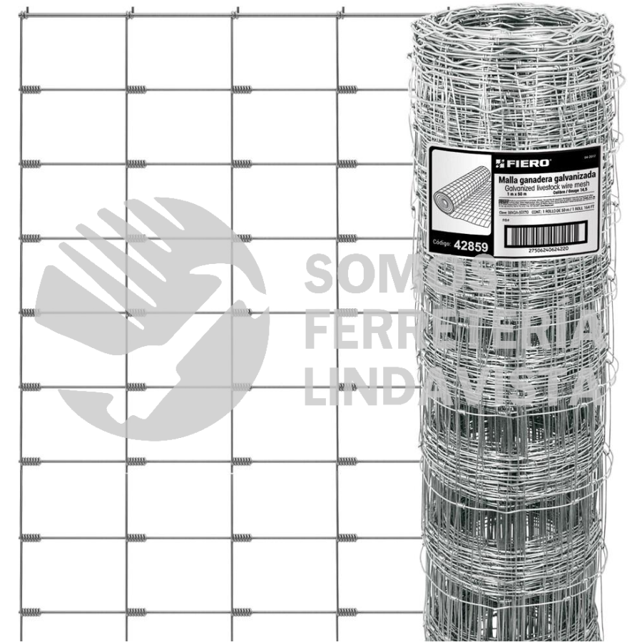 42859 MAGA-50X10 ROLLO DE 50 M X 1 M DE MALLA GANADERA DE ACERO ...