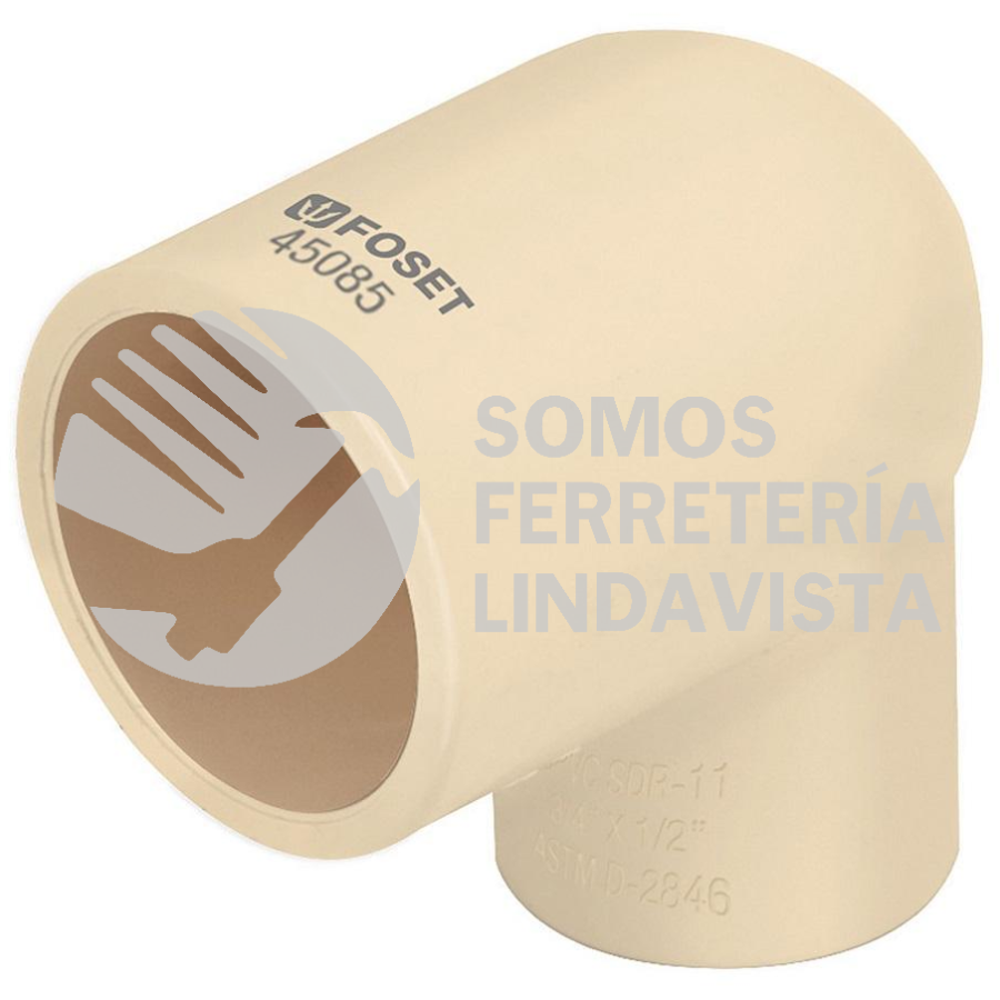45085 CPVC-521 CODO REDUCCION 90 GRADOS DE CPVC DE 3/4" X 1/2" FOSET - Ferreteria Lindavista