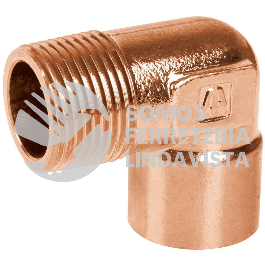 49648 CC-512 CODO 90GRADOS DE COBRE ROSCA EXTERIOR 3/4" FOSET - Ferreteria Lindavista