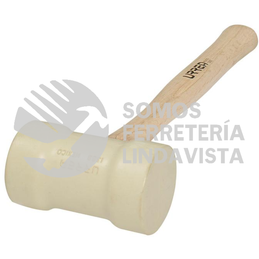 1368B MAZO CON CABEZA DE HULE BEIGE CON MANGO DE MADERA DE ENCINO DE 16 ...