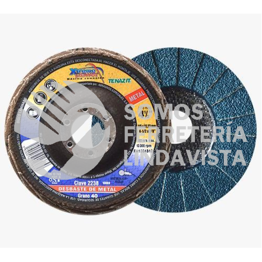 2238 DISCO LAMINADO XTREME POWER PARA METAL GRANO 40 4-1/2"X7/8 ...