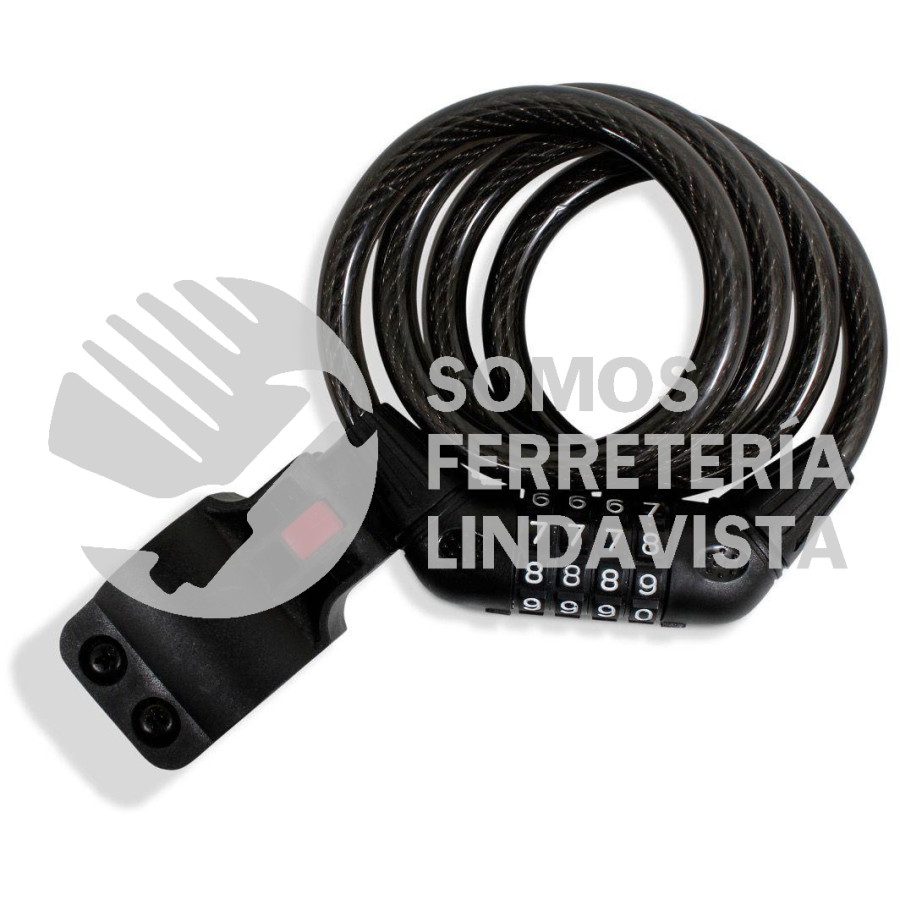 CBE-100 CABLE CANDADO EN ESPIRAL RETRACTIL CON COMBINACION 4 DIGITOS 1 ...