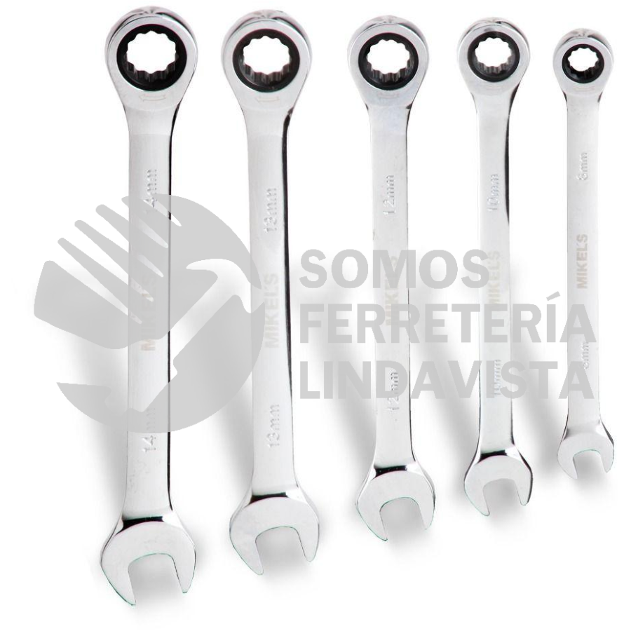 SLCM-5 SET DE LLAVES COMBINADAS CON MATRACA 5 PIEZAS MIKELS - Ferreteria Lindavista