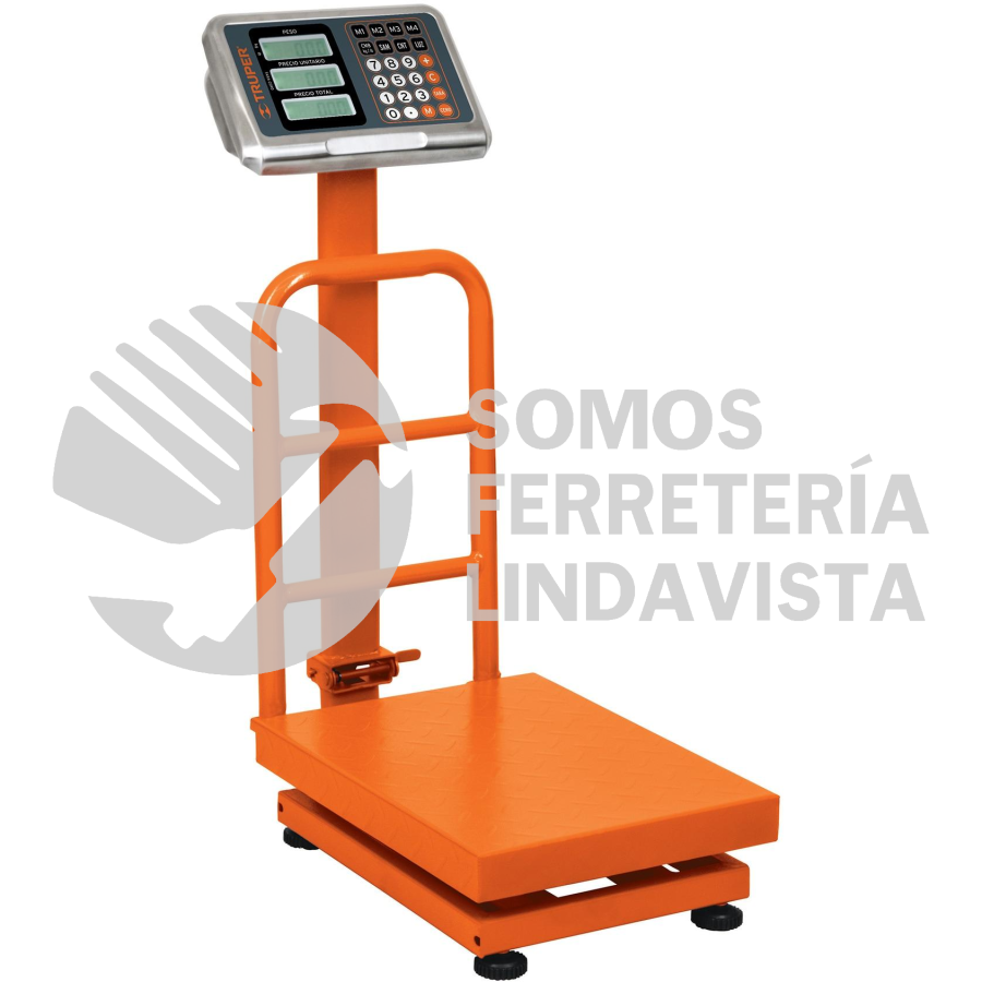 15729 BAS-100PLA BASCULA CAPACIDAD 100 KG PLEGABLE DE PLATAFORMA TRUPER - Ferreteria Lindavista