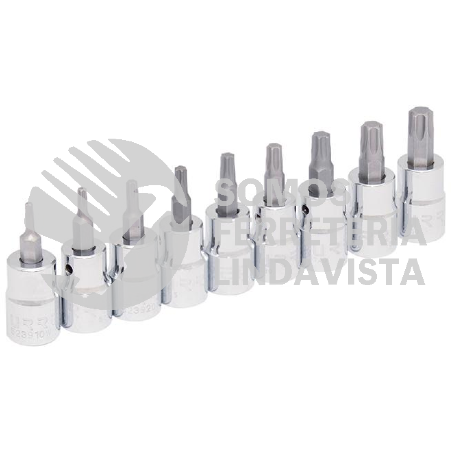 5239C JUEGO DE DADOS CON PUNTA TORX CUADRO DE 3/8" EN RIEL, 9 PIEZAS ...
