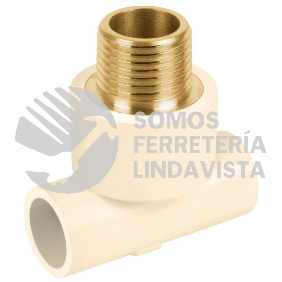 48912 CPVC-712 TEE REDUCIDA MACHO DE CPVC 3/4" X 3/4" X 1/2" INSERTO LATON FOSET - Ferreteria ...