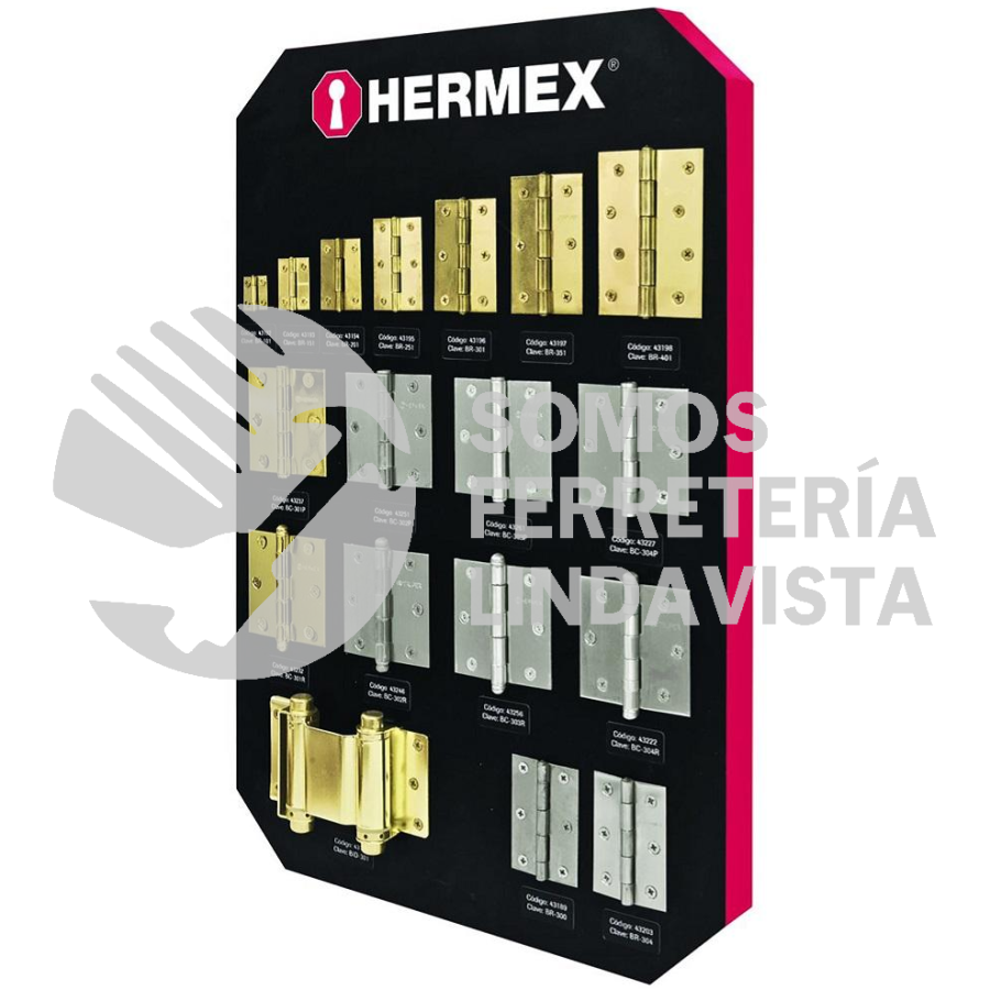 56362 EX-HE-BI EXHIBIDOR CON BISAGRAS HERMEX - Ferreteria Lindavista