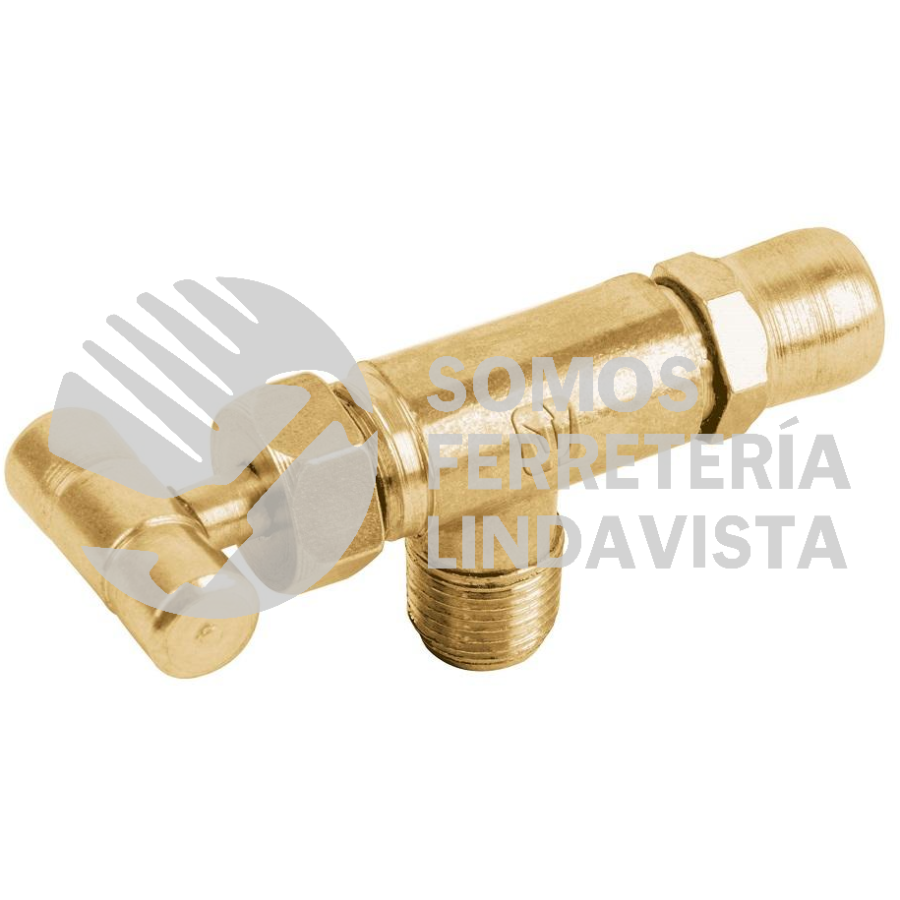 49976 VGH-555 VALVULA HORIZONTAL DE LATON 1/8" PARA GAS LP CON MANERAL ...