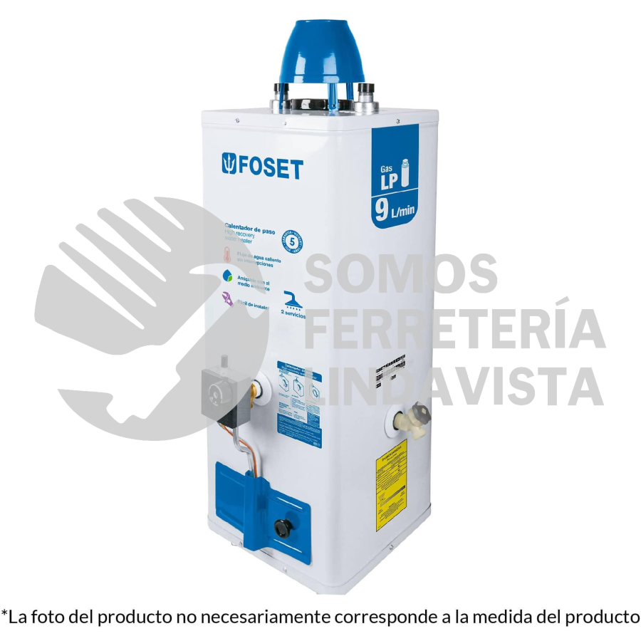 45245 CALE-9P-N CALENTADOR DE PASO 9 L 2 SERVICIOS GAS NATURAL FOSET ...