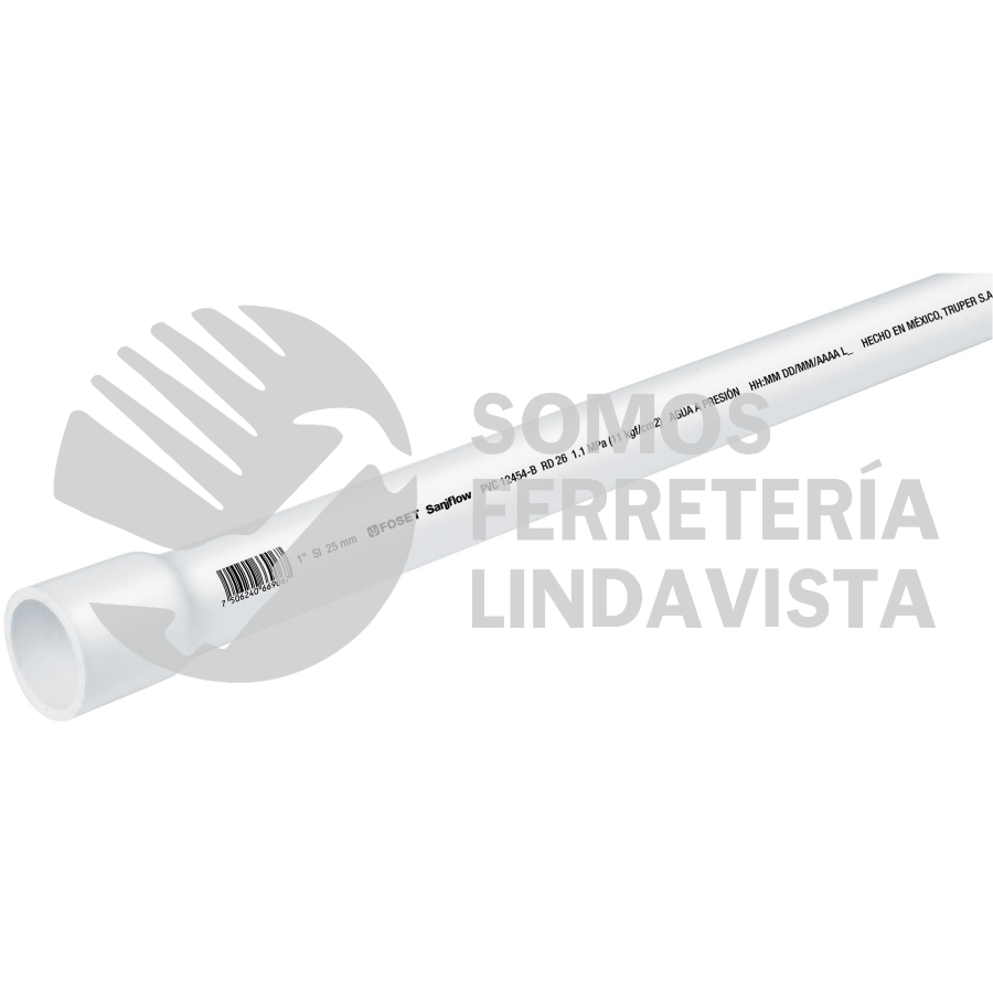 40083 PVC-103 TUBO DE 3 M DE PVC DE 1" HIDRAULICO RD 26 FOSET ...