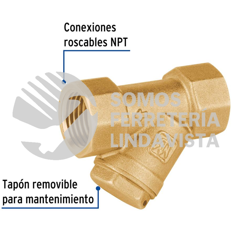 47613 FILY-1/2 FILTRO DE LATON EN "Y" DE 1/2" FOSET - Ferreteria Lindavista
