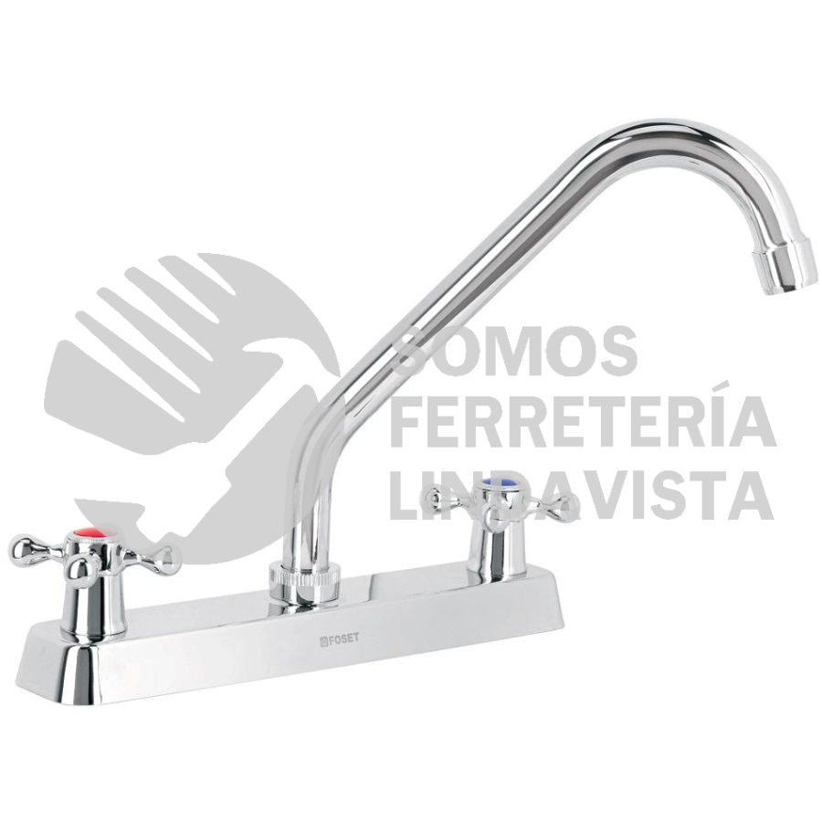 45612 F-318E MEZCLADORA 8" P/FREGADERO CUELLO LARGO MANERALES CRUCETA ...