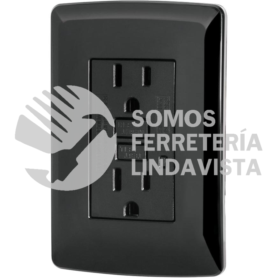 47589 CODO-GFCIN CONTACTO DUPLEX FALLA A TIERRA GFCI NEGRO LINEA ...