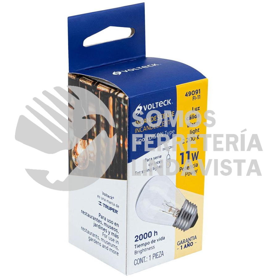49091 FI-11 LAMPARA INCANDESCENTE S14 11 W LUZ CALIDA VOLTECK ...