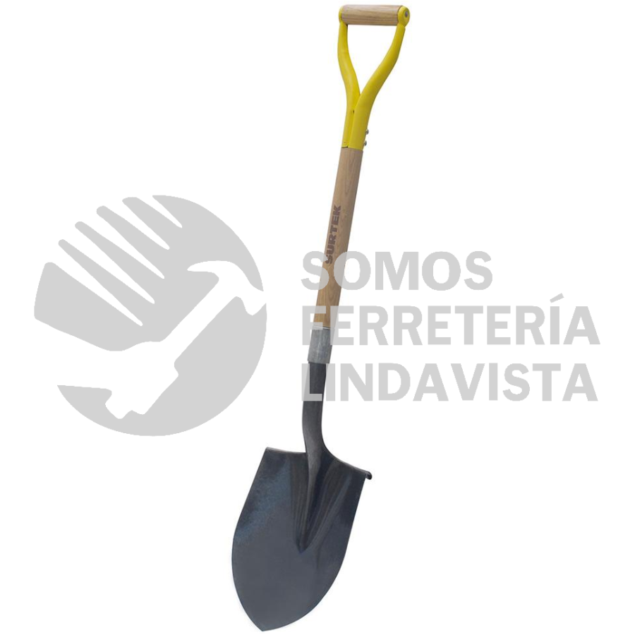 130620 PALA CON MANGO DE MADERA CON PUÑO METALICO "Y", REDONDA SURTEK ...