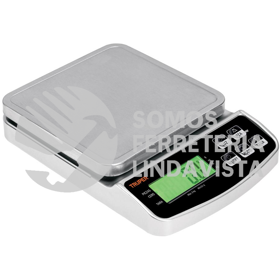102317 BASE-3 BASCULA DIGITAL DE PRECISION 3KG TRUPER - Ferreteria Lindavista