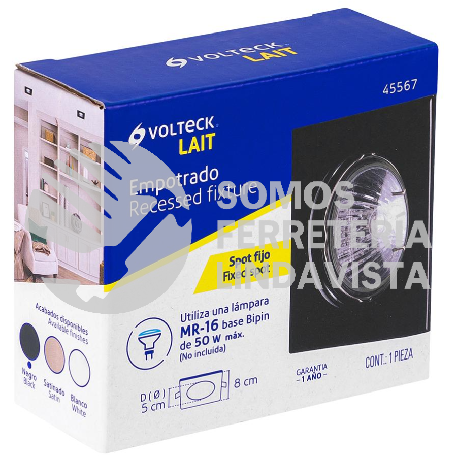 45567 EMP-111S LUMINARIO CUADRADO NEGRO SPOT FIJO LAMPARA NO INCLUIDA ...