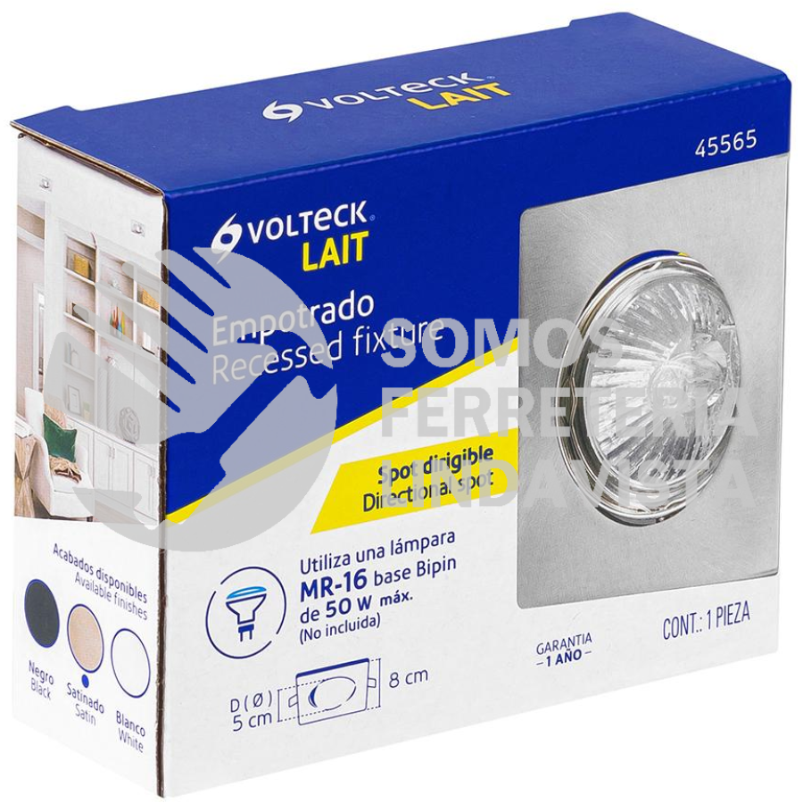 45565 EMP-115S LUMINARIO CUADRADO SATIN SPOT DIRIGIBLE LAMPARA NO ...