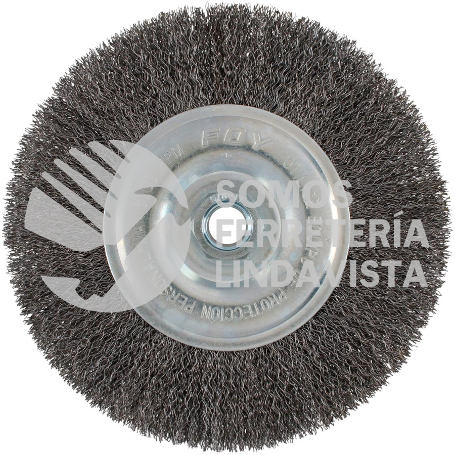 C315 CARDA CIRCULAR ONDULADA ALAMBRE DELGADO 6" X 0.30 CON ROSCA 5/8" FOY - Ferreteria Lindavista