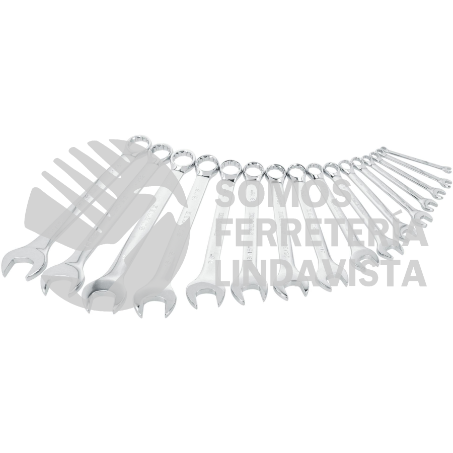 1051R JUEGO DE LLAVES COMBINADAS PULIDO ESPEJO EN PULGADAS, 12 PUNTAS, 16 PIEZAS EN RACK SURTEK ...