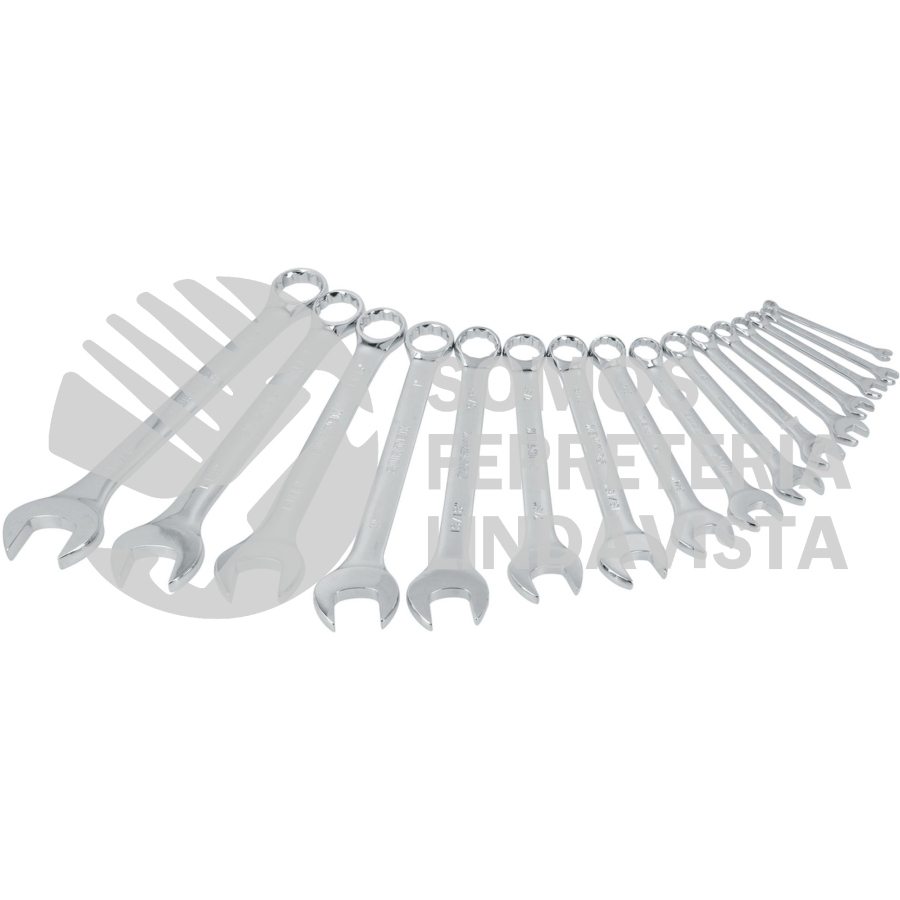1051E JUEGO DE LLAVES COMBINADAS PULIDO ESPEJO EN PULGADAS, 12 PUNTAS, 16 PIEZAS EN ESTUCHE ...