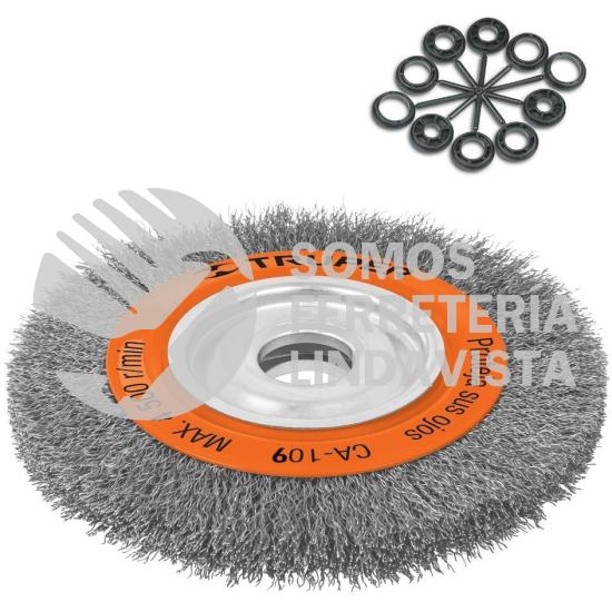 17526 CA-109 CARDA ALAMBRE ONDULADO 8" X 1-1/8" PARA ESMERIL TRUPER