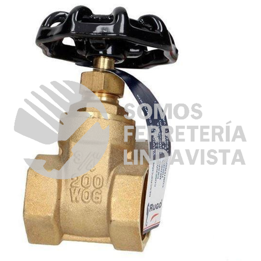 75-AH VALVULA DE COMPUERTA DE LATON ROSCADA DE 3/4 RUGO