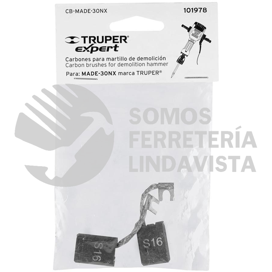 101978 CB-MADE-30NX BOLSA CON 2 CARBONES DE REPUESTO PARA MADE-30NX TRUPER